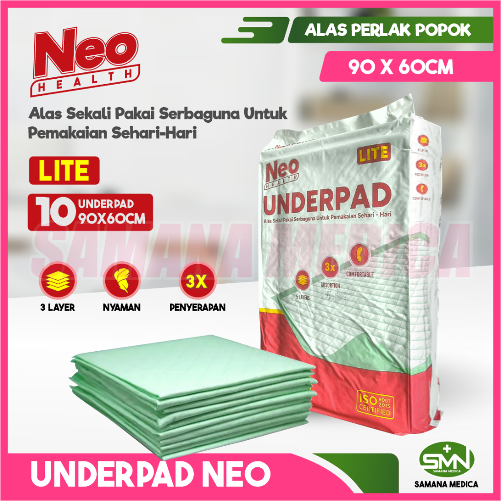 Jual ECERAN NEO UNDERPAD Alas Popok NEO Sze L 60X90 cm isi 10 Pcs ...