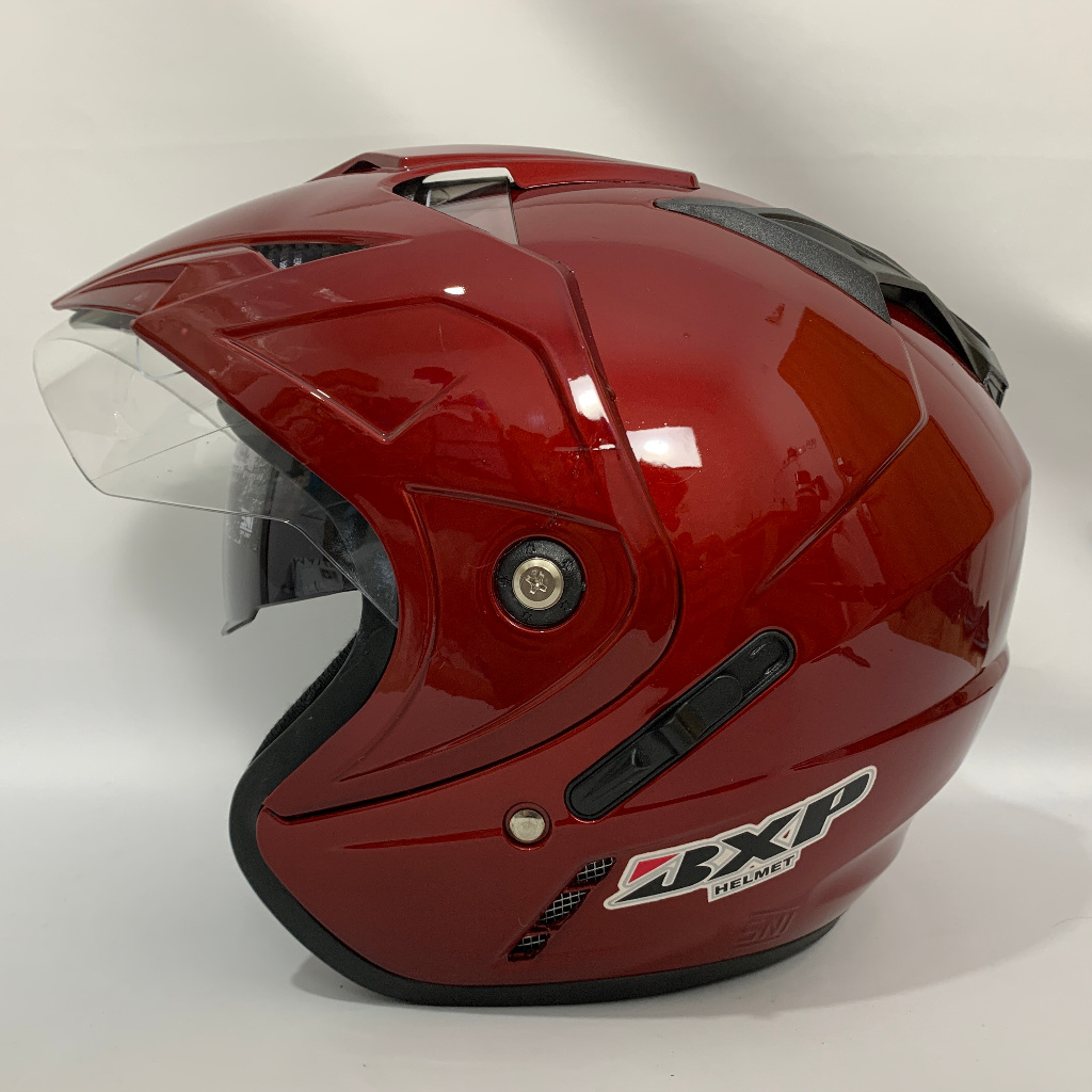 Jual Helm JP 7 Merah Glossy Polos Solid SNI Dewasa - Dua Kaca - Double ...