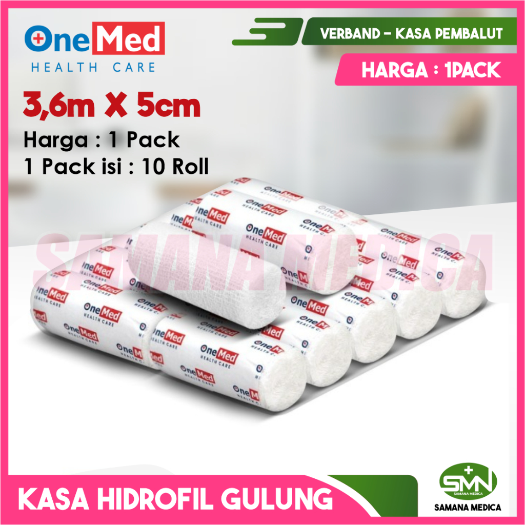 Jual ECERAN Kasa Hidrofil Gulung 3,6m x 5cm 10 Gulung ONEMED - Verband ...