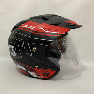 Jual Helm JP 7 Monster R9 (Merah) Hitam Doff SNI Dewasa - Dua Kaca ...