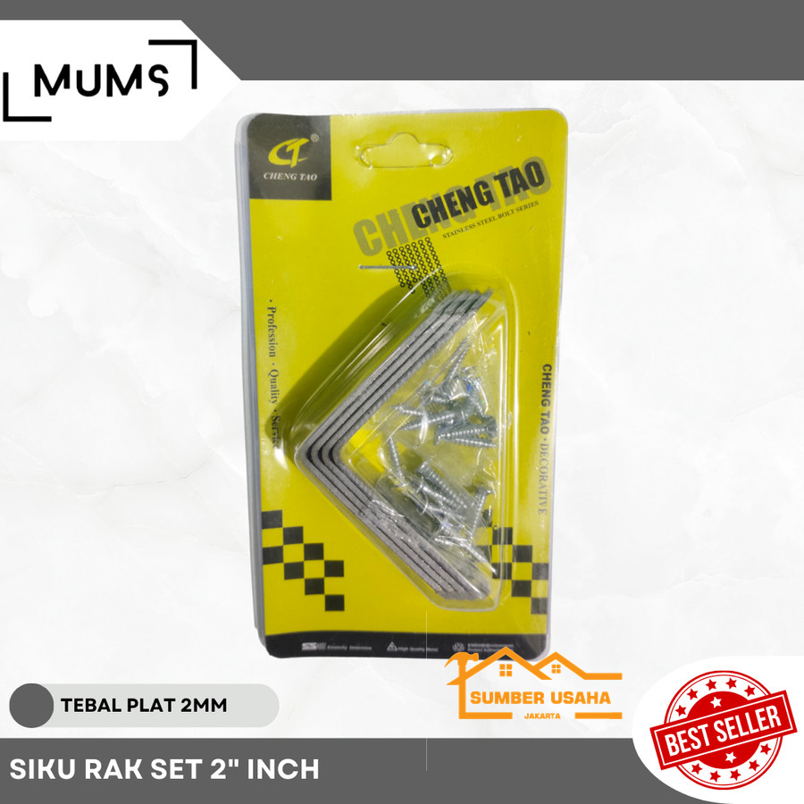 Jual Plat Siku Rak Ambalan 2" Inch Set 4 Pcs / Siku Rak L Bracket Oval ...