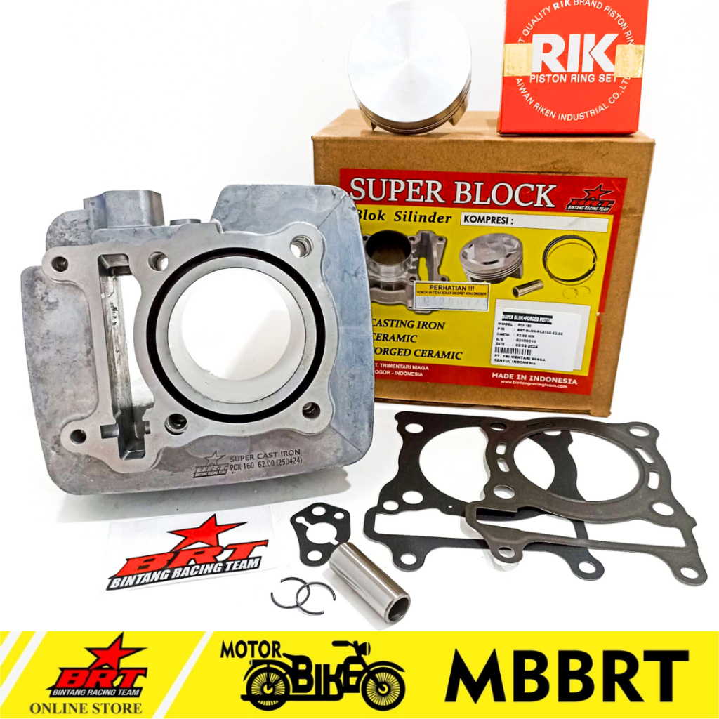 Jual BLOK BOREUP CASTING IRON & FORGED PISTON BRT VARIO 160 PCX 160 ADV ...