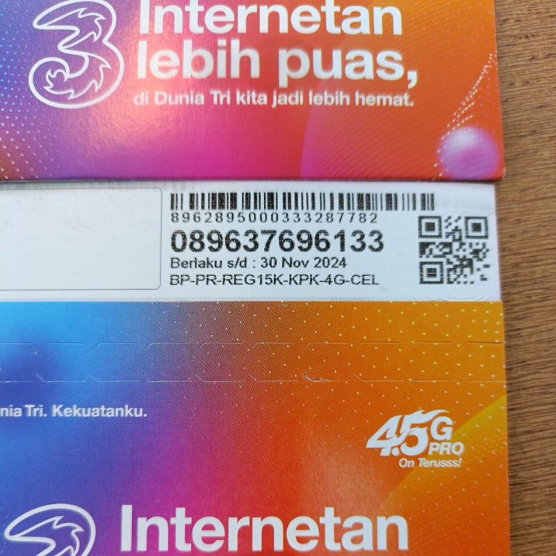 Jual Perdana 3 super cantik tri/ three triple kembar / Rapi kartu 4G ...