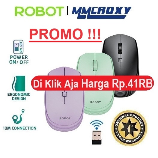 Jual Robot M205 Mouse Wireless Optical 2.4Ghz 1600DPI | Shopee Indonesia
