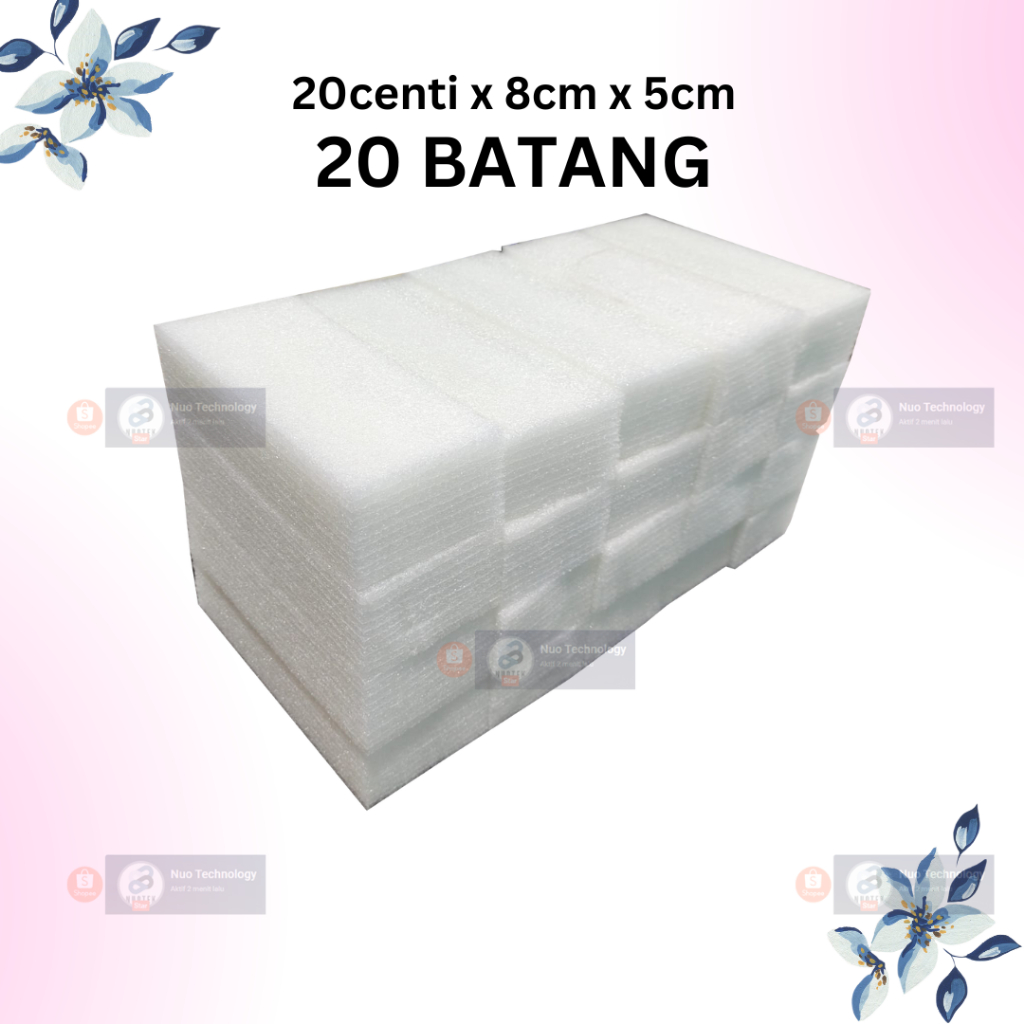 Jual Busa Dekorasi 20 Batang Panjang 20 cm Busa Elastis Busa Bunga Foam ...