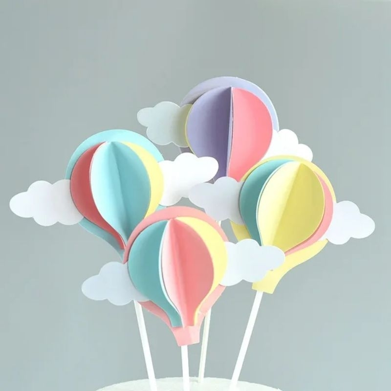 Jual TOPER CAKE BALON UDARA AWAN/HIASAN KUE ULANG TAHUN ANAK TEMA BALON ...