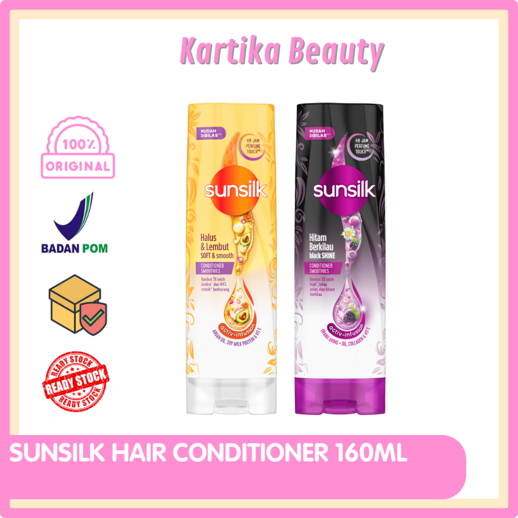 Jual SUNSILK HAIR CONDITIONER 160 ML SOFT SMOOTH BLACK SHINE ...