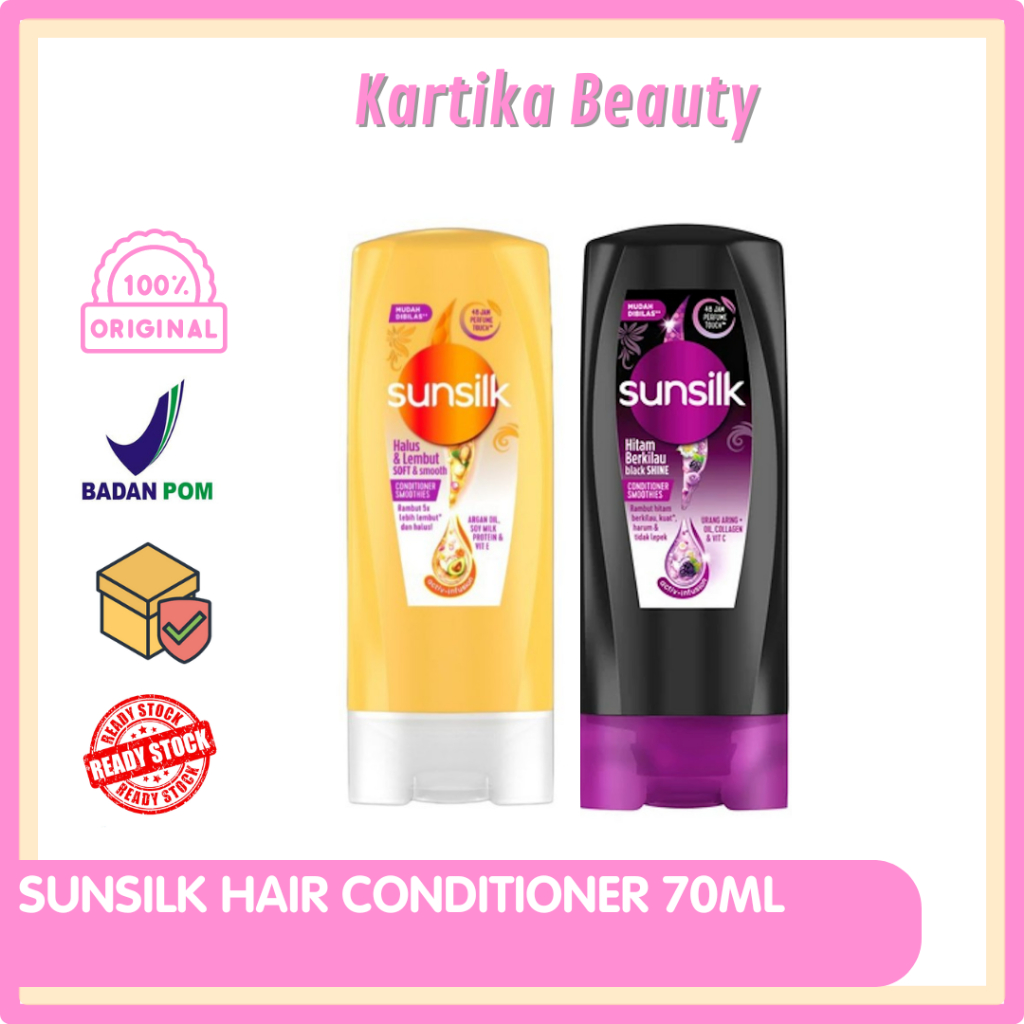 Jual SUNSILK HAIR CONDITIONER 70 ML SOFT SMOOTH BLACK SHINE ...