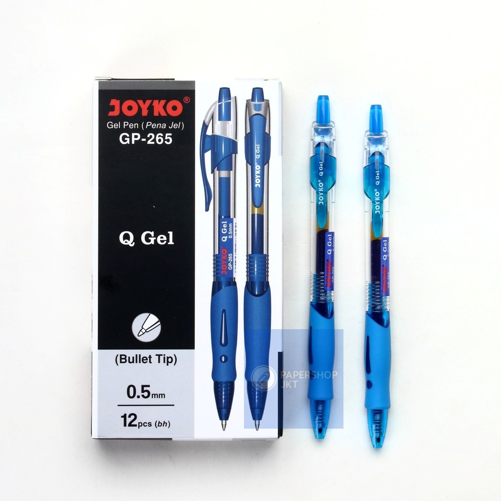Jual Pulpen Joyko GP-265 Q Gel Pen / Ballpoint Bolpen Pena Jel 0.5 mm Warna Biru [PER LUSIN ...