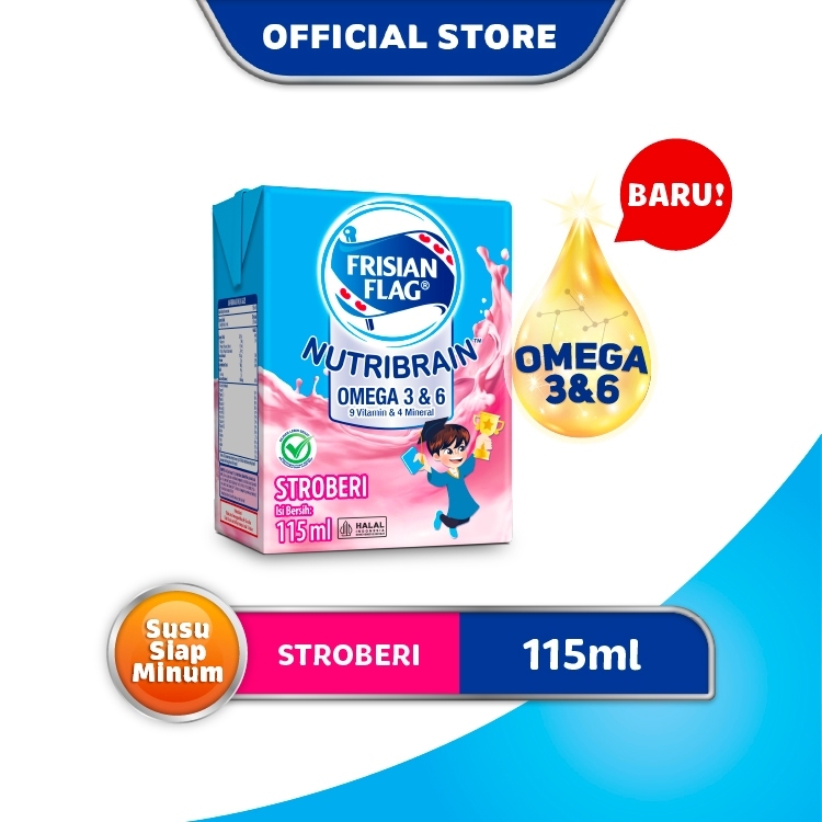 Jual Frisian Flag Omega Susu UHT Strawberry 115ml | Shopee Indonesia