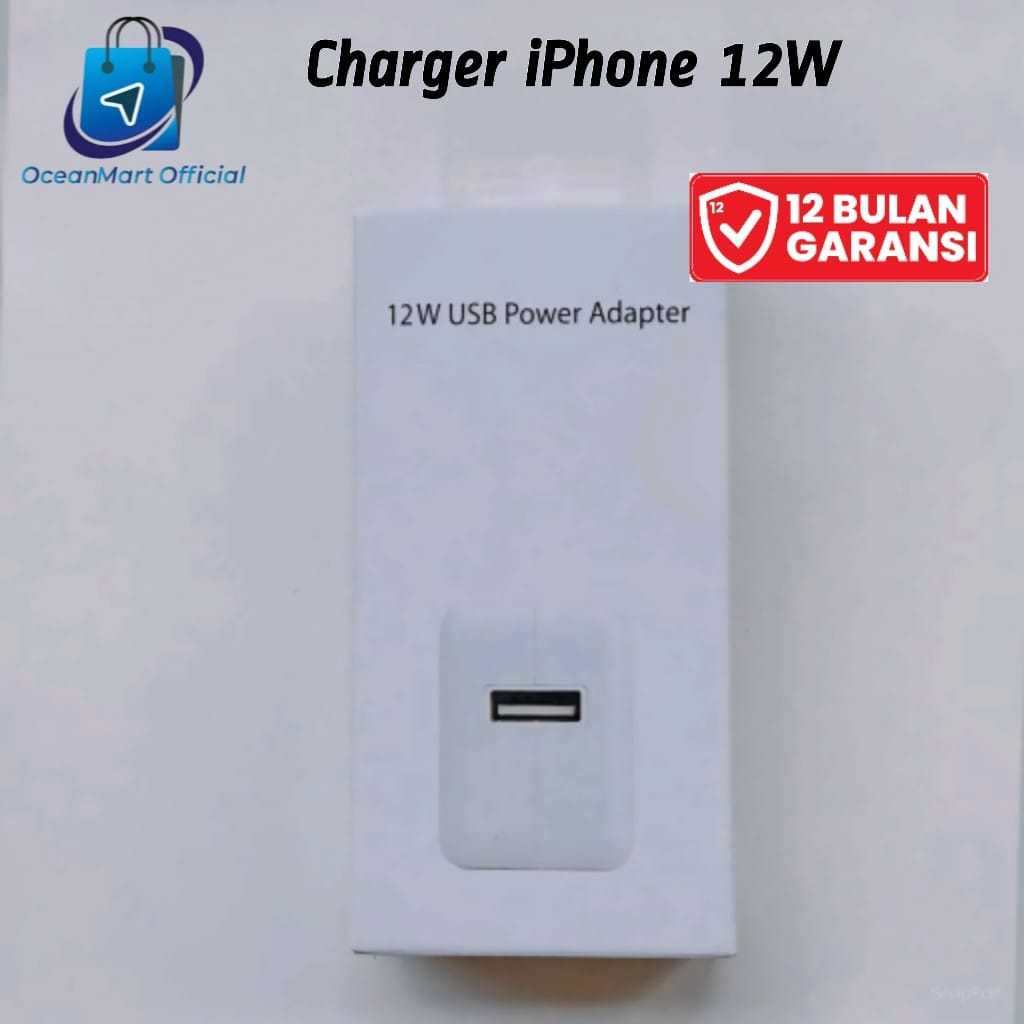 Jual Charger IPhone 12W Kabel Data USB Lightning HP iPad Adaptor ...