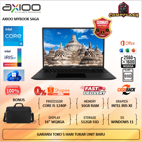 Jual LAPTOP AXIOO MYBOOK SAGA 12 CORE I5 1240P RAM 16GB SSD 512GB ...