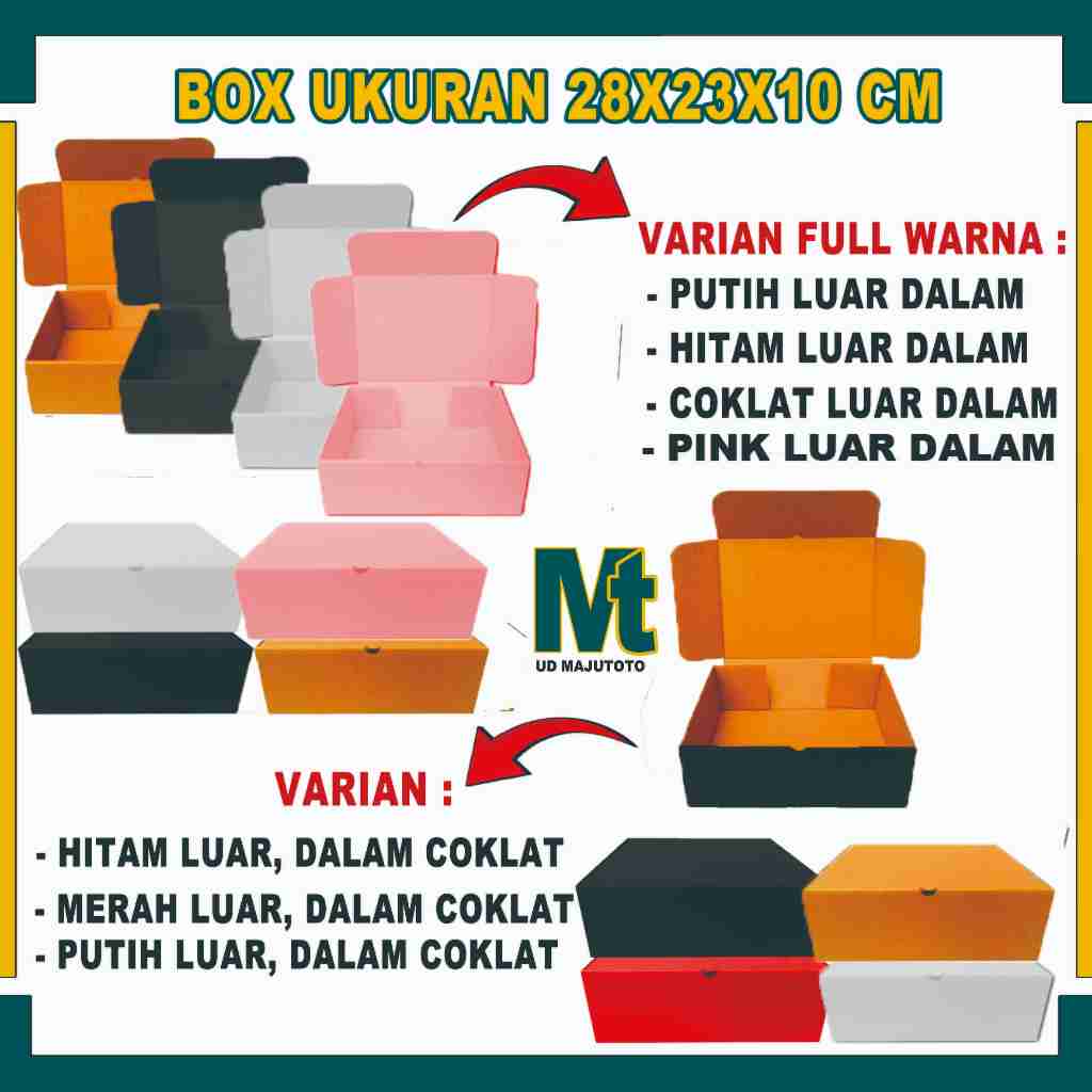 Jual ( PAKET 5 PCS ) Box 28x23x10 Cm / Box Lipat Depan / Box Kardus ...
