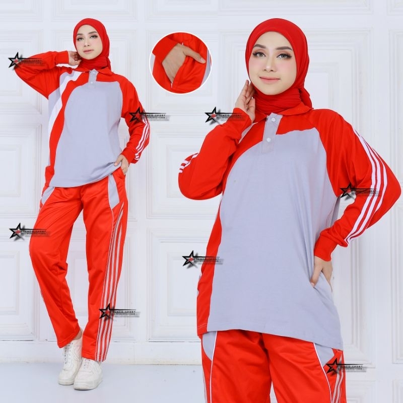 Jual Setelan Baju Olahraga Wanita Lengan Panjang Seragam Olahraga ...