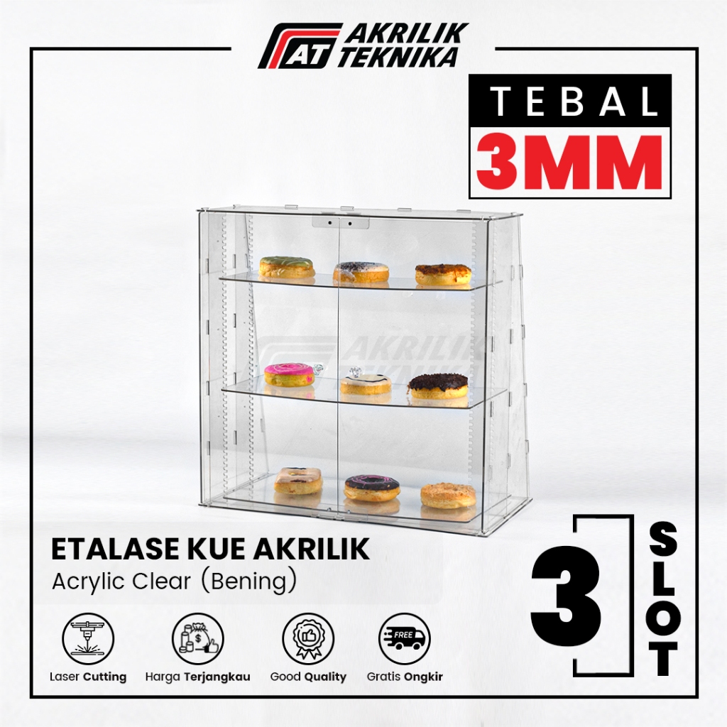 Jual Etalase Display Toko Kue Roti Penyimpanan Makanan Akrilik | Shopee ...