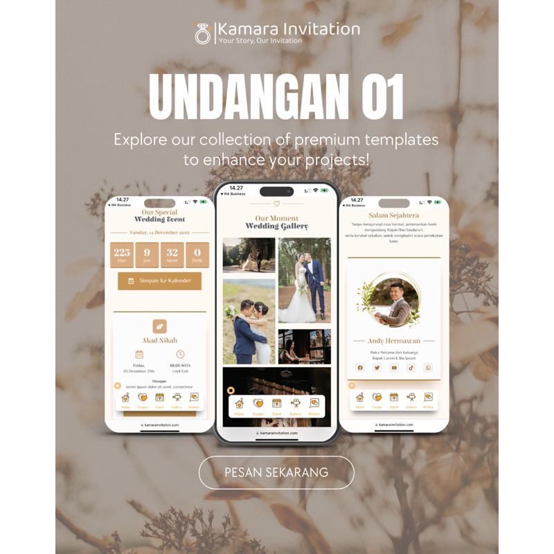Jual Undangan Digital Website Pernikahan Simple | Dengan Foto & Tanpa ...