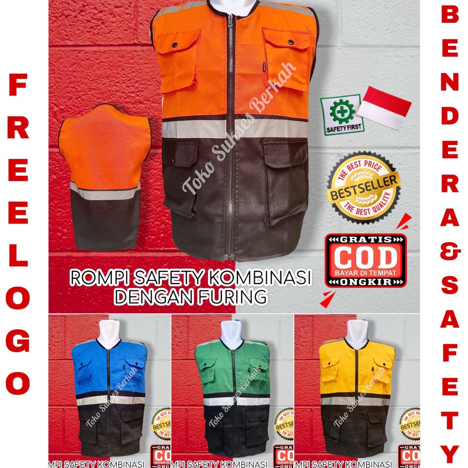 Jual KODE W3V Rompi K3 Rompi Kerja Proyek Varian Rompi 2 Warna Rompi ...