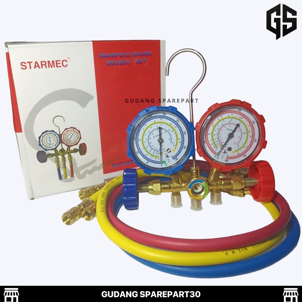 Jual Manifold AC Double Multi - Manifold Set R22 R134 Starmec | Shopee ...