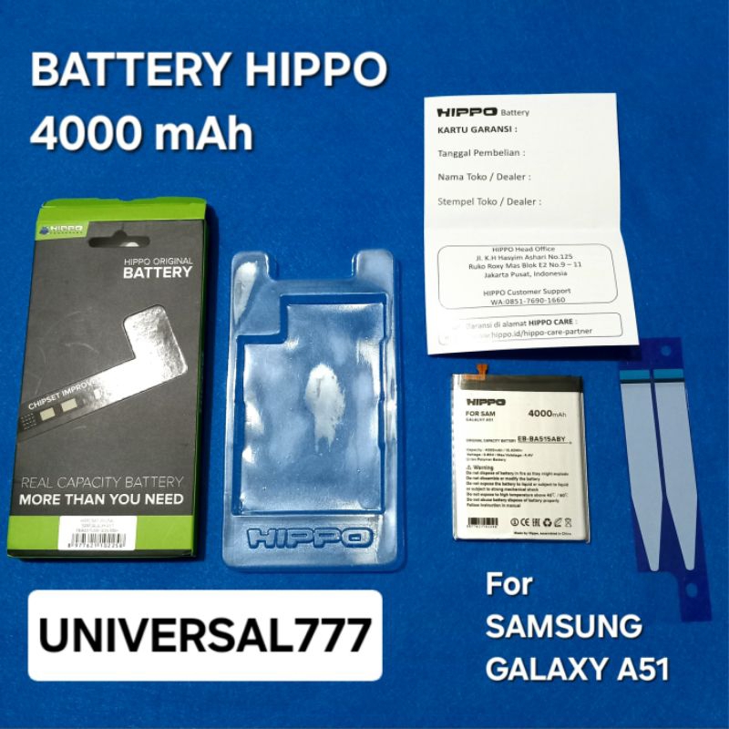 Jual Baterai Samsung A51 HIPPO 4000 mAh A 51 Battery HP Android ...