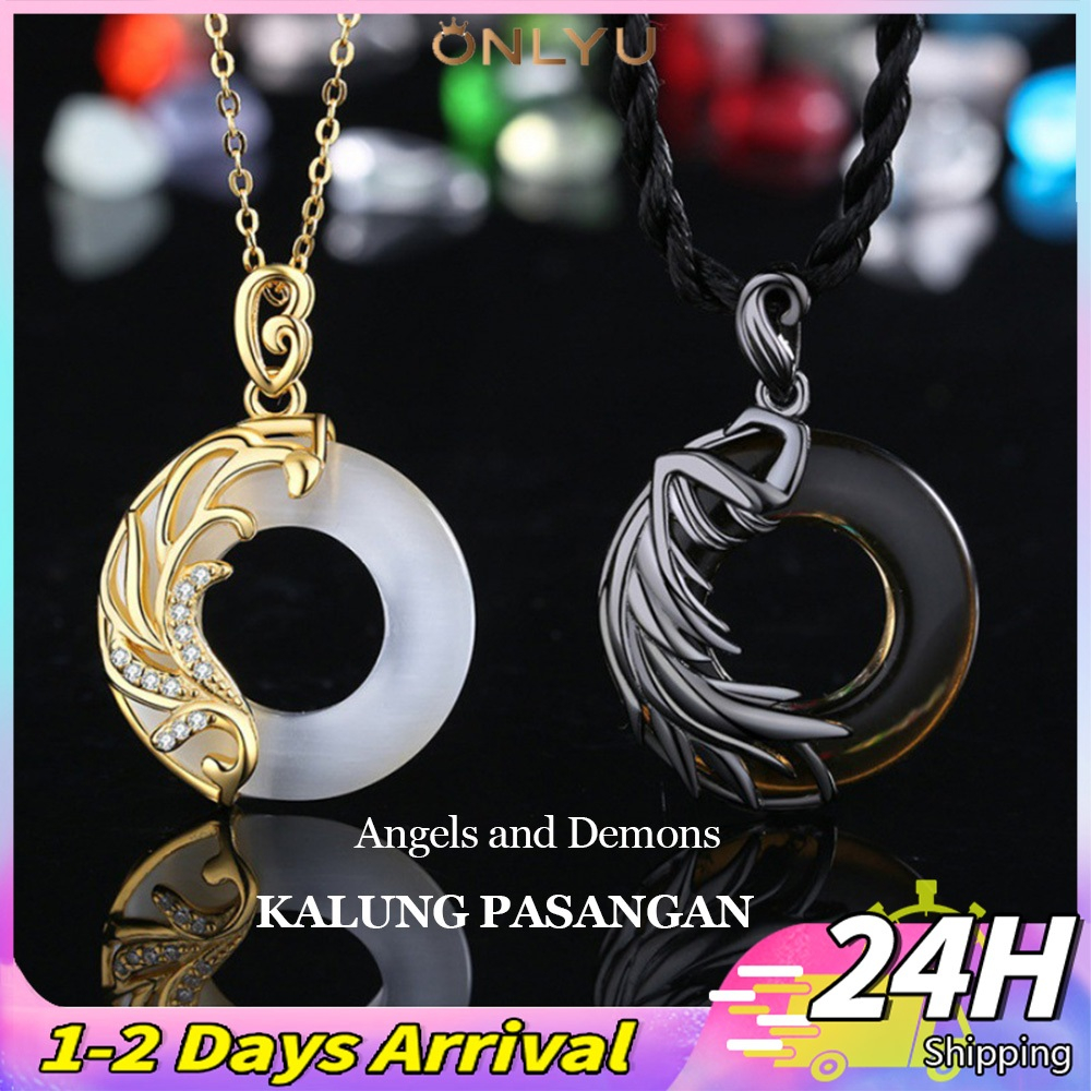 Jual Kalung Couple-Angels and Demons kalung pasangan Chinese style kalung Opal | Shopee Indonesia