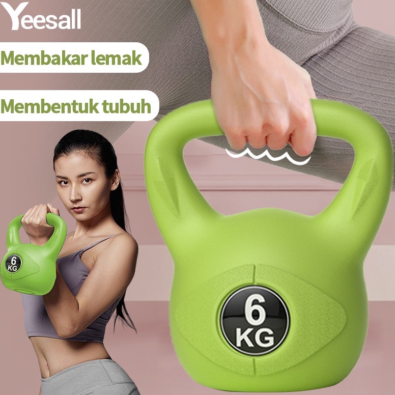 Jual Produk asliKettleBell 6Kg Angkat Beban Beginner Kettlebell PVC ...
