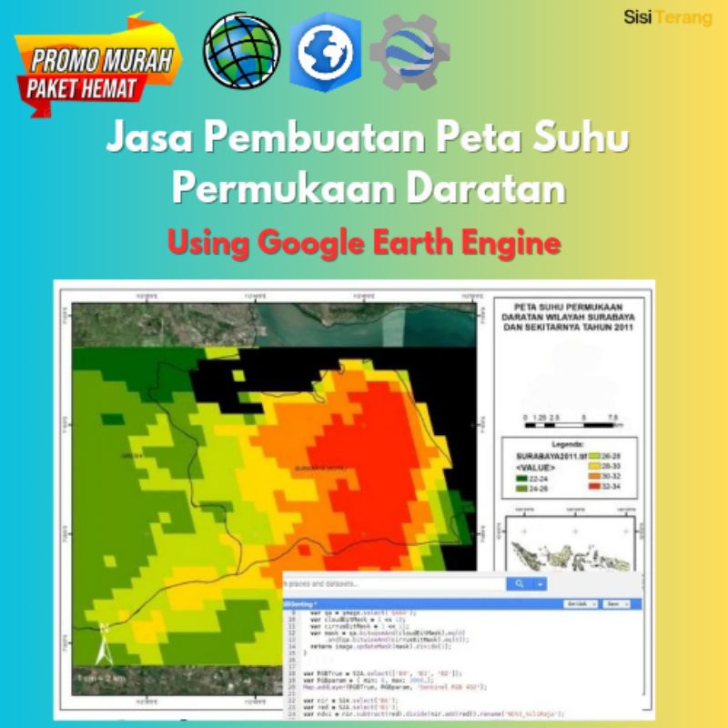Jual Jasa Pembuatan Peta Suhu Permukaan Daratan GEE | Shopee Indonesia