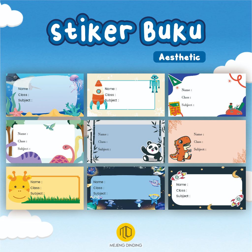 Jual STIKER MAPEL ISI 30 PCS / STIKER BUKU CUSTOM TEMA ANAK COWO ...
