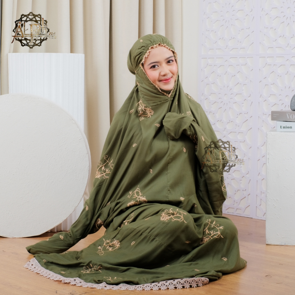 Jual Mukena Terusan Dewasa Bordir Bunga Rose love Mukenah Lajuran Dewasa | Shopee Indonesia
