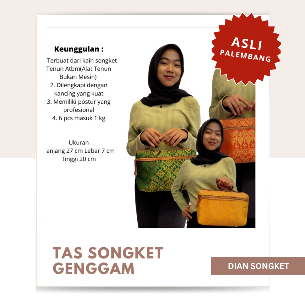Jual Tas Songket Genggam Berbagai Macam Motif dan Warna - Dian Songket ...