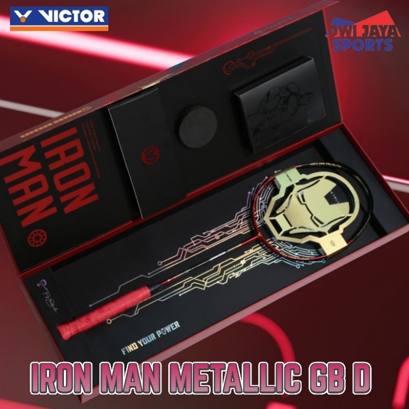 Jual Victor X Marvel Iron Man Metallic GB D Badminton Racket | Shopee ...
