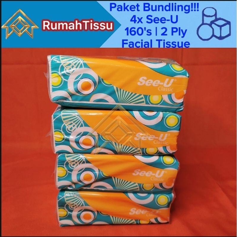 Jual [Paket Bundling 4 Pack] Tisu See-U Classic Facial Tissue 160 ...