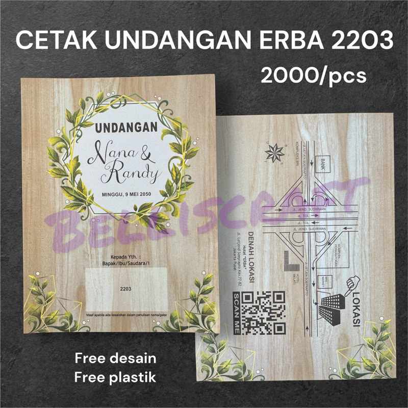 Jual CETAK UNDANGAN ERBA 2203 | Shopee Indonesia