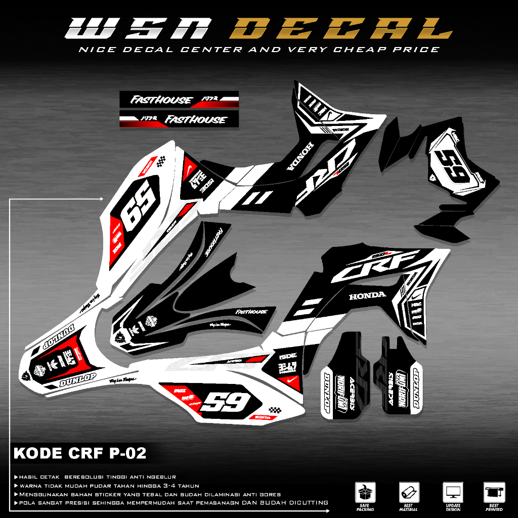 Jual Sticker Decal Crf 150 L Full Body Decal Crf Custom Super Glossy Desain Grafis Kece Terbaru ...