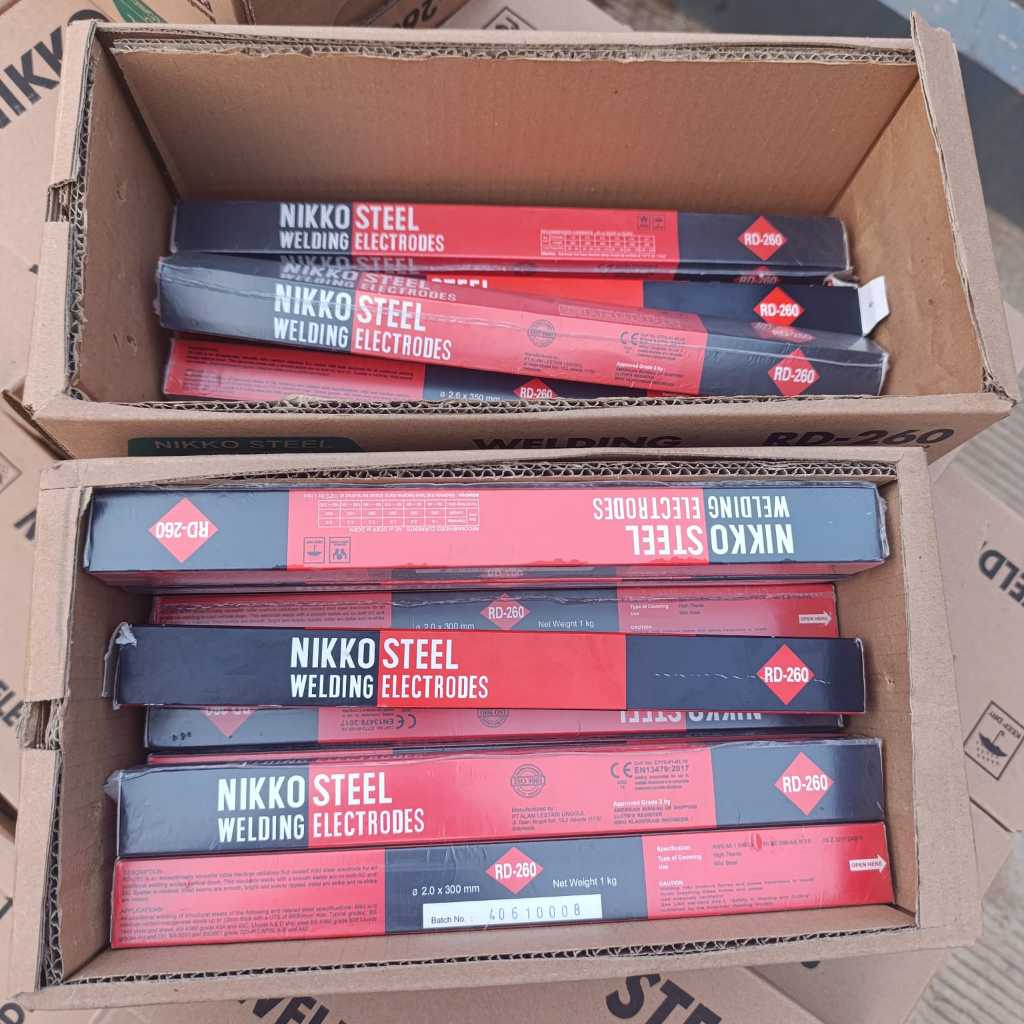 Jual KAWAT LAS Listrik NIKKO RD260 2.0MM X 300 Mm Dan RD 260 2.6 mm x 350 mm Harga per 1 kg ...