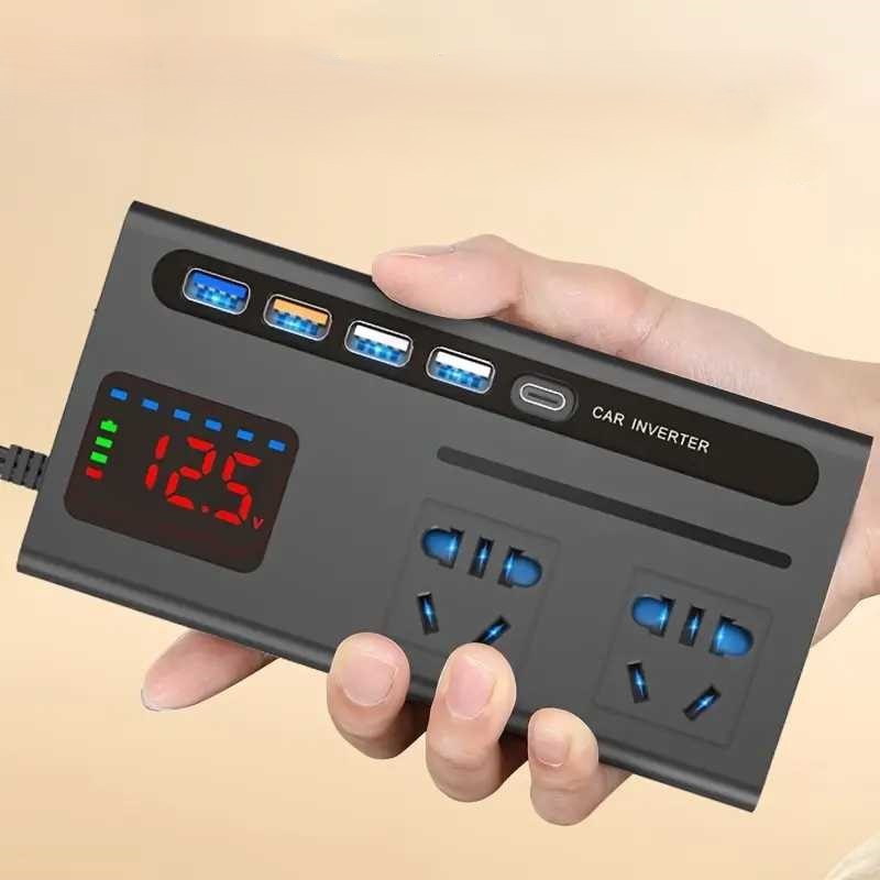 Jual Power Inverter Mobil DC 12V 24V to AC 220V Outlet Pengisi Daya USB ...