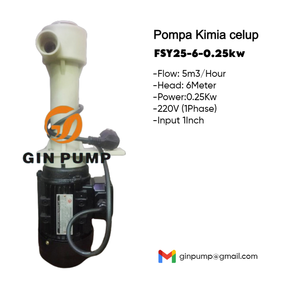 Jual Pompa Kimia Celup/ Chemical Pump FS Anti corrosion Centrifugal ...