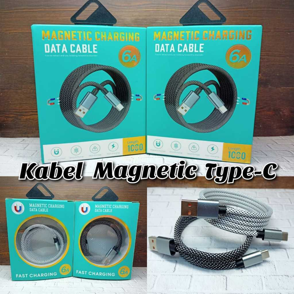 Jual Kabel Data Magnetic 6A Type C 66W AutoMatic Storage Data Line ...