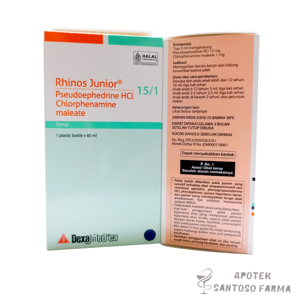Jual Rhinos Junior Sirup@60ml Obat Pilek Anak | Shopee Indonesia