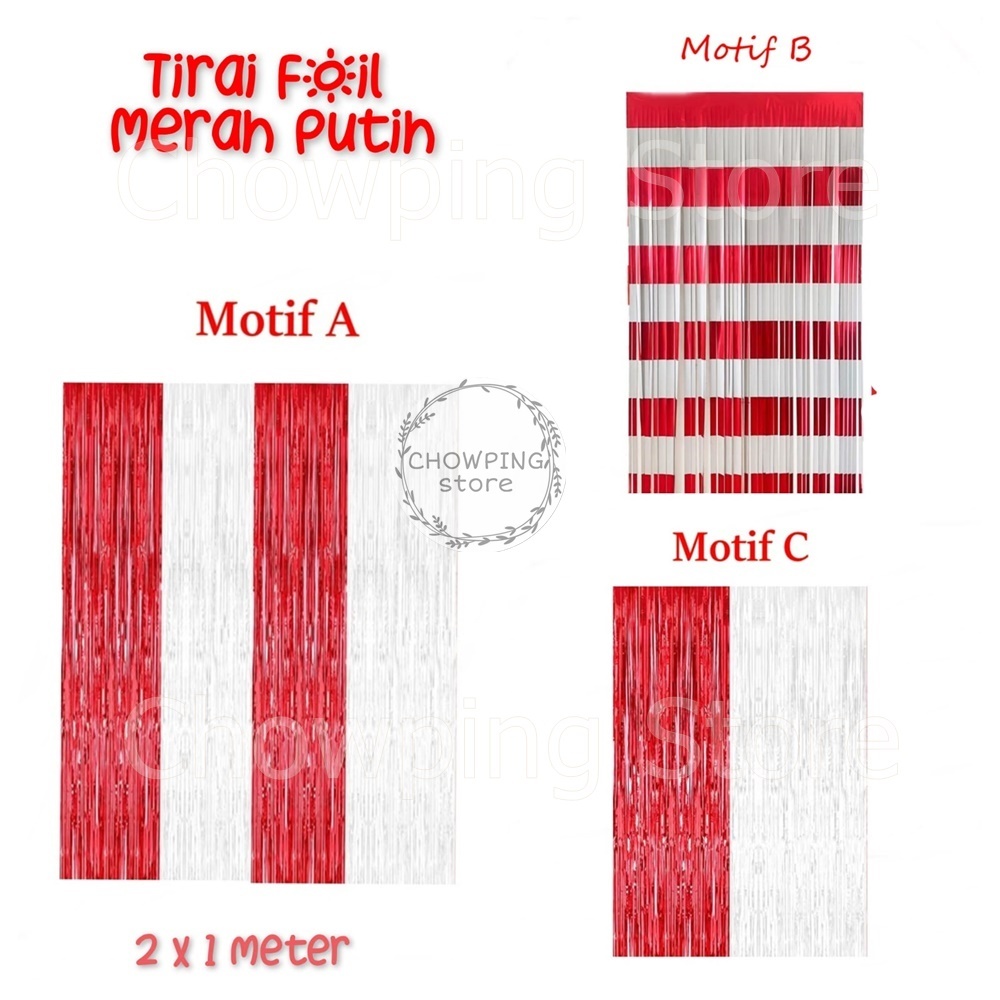 Jual Tirai Rumbai Foil Curtain Backdrop Merah Putih Hut Ri Shopee