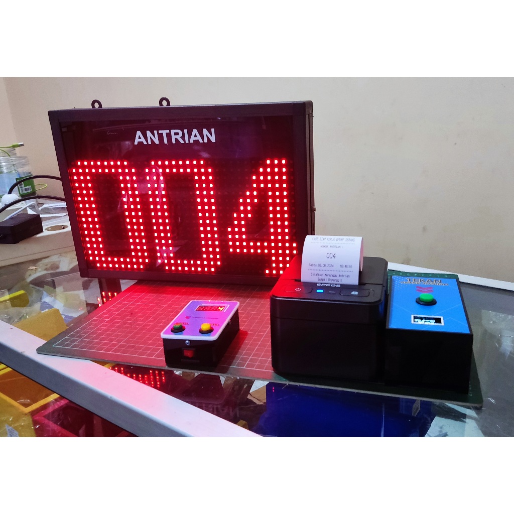 Jual Mesin Antrian 1 Layanan Display LED dengan printer thermal ...
