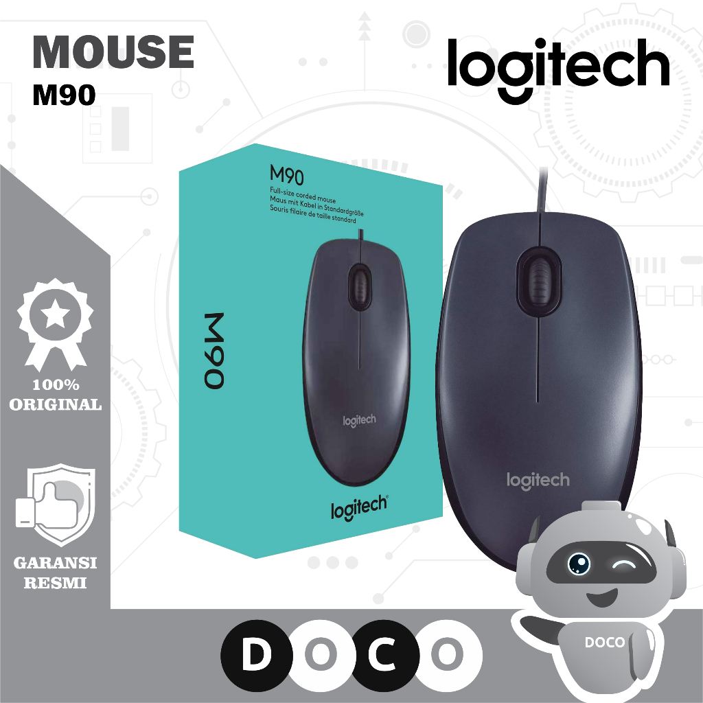 Jual Logitech Mouse USB M90 Kabel Wired Optical Sensor | Shopee Indonesia