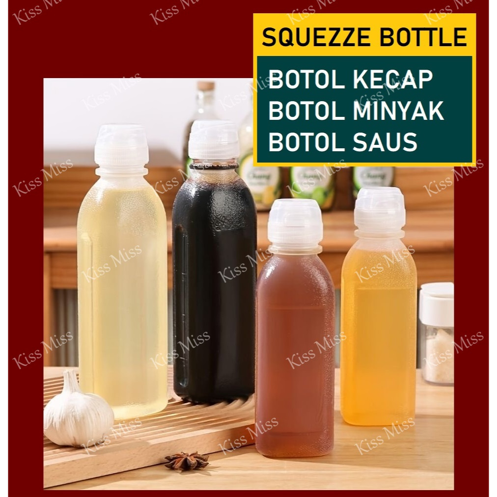 Jual BOTOL SAUS PENCET 300 ML - 500 ML - KECAP - SAMBAL - ANTI BOCOR ...