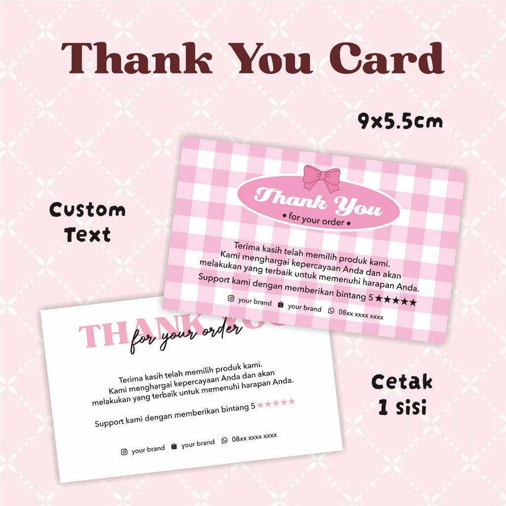 Jual Thank you card | Thanks Card | Kartu terima kasih | kartu thank you olshop | Shopee Indonesia