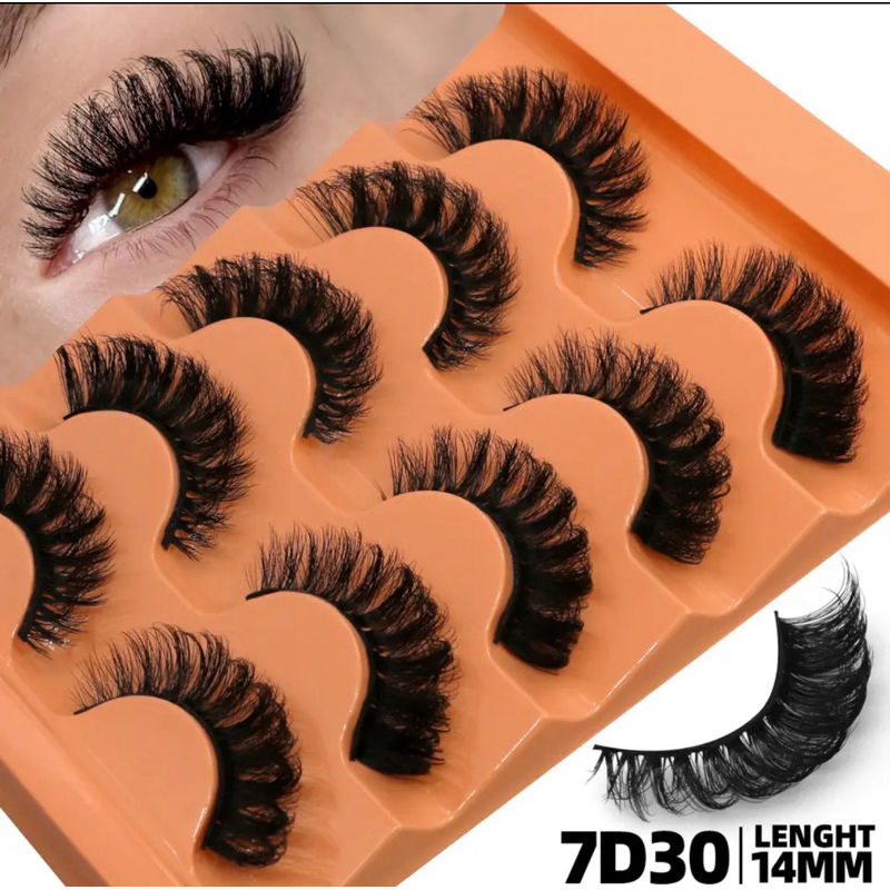 Jual XP7D30 1/5 PCS WINGED LATINA MAKEUP Fluffy Eyelashes 8D Volume ...