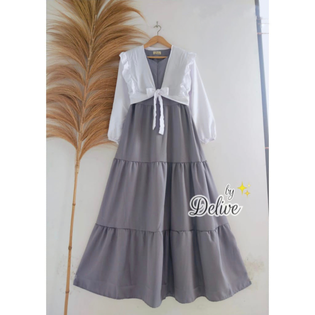 Jual Gamis Remaja Terbaru Dress Muslim Rompi Putih Polos Baju Muslim ...