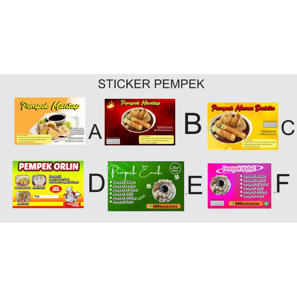 Jual sticker pempek/sticker frozenfood/sticker makanan | Shopee Indonesia