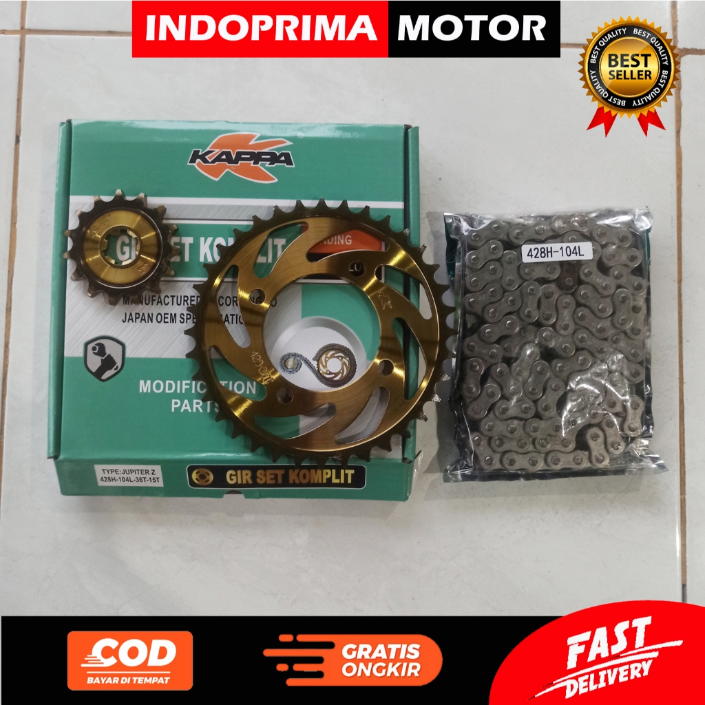 Jual KAPPA GEAR SET KOMPLIT JUPITER Z. GIGI TARIK KOMPLIT YAMAHA ...