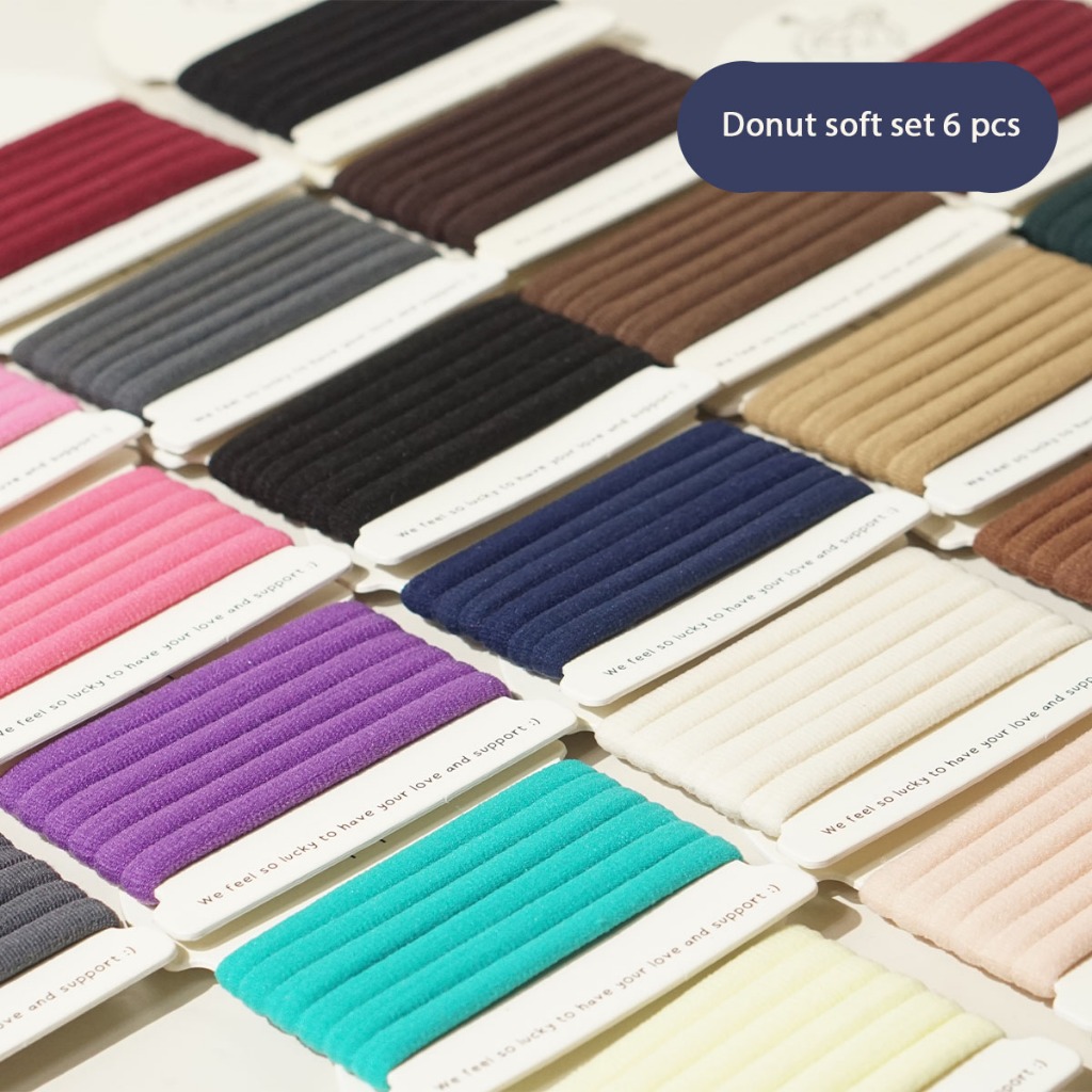 Jual Papipu studio Ikat rambut donut soft 6 pcs | Shopee Indonesia