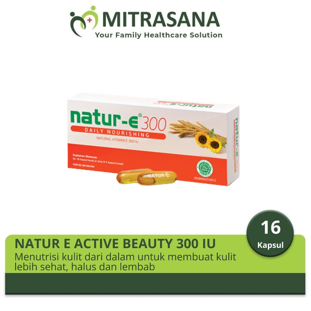 Jual Natur-E Active Beauty Natural Vitamin E 300 IU 16 Kapsul | Shopee ...