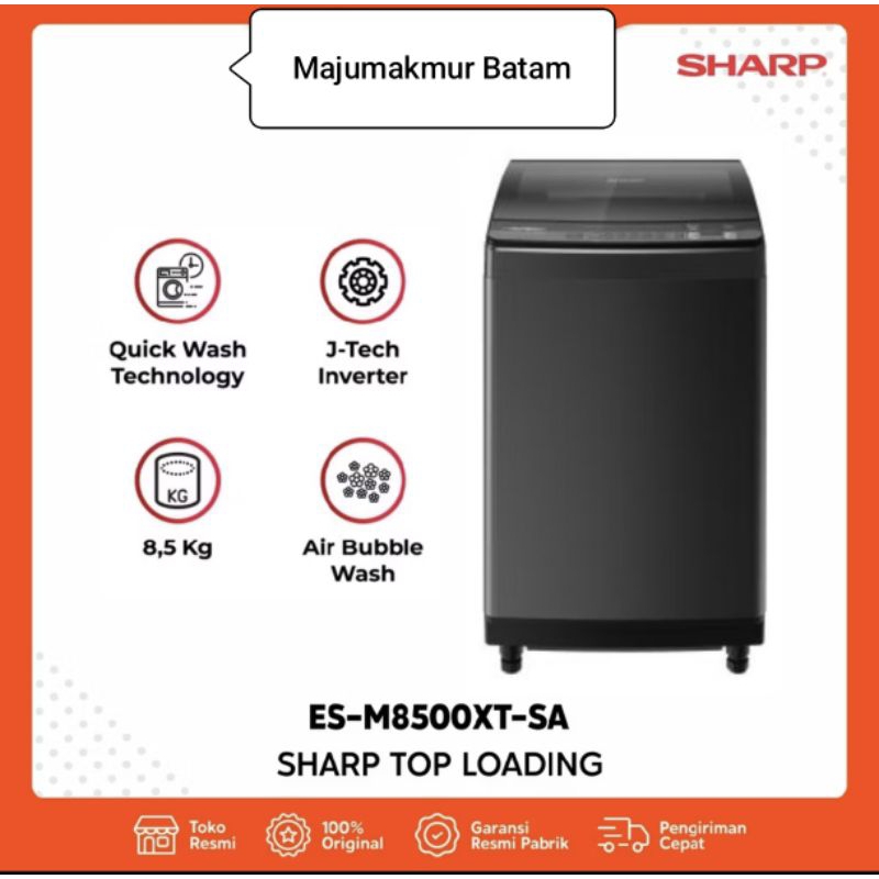 Jual MESIN CUCI SHARP TOP LOADING 8.5KG SERI ES-M8500XT-SA GARANSI ...